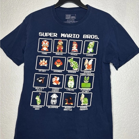 Nintendo | Shirts | Super Mario Bros Navy Tshirt Size M Mens 6 ...